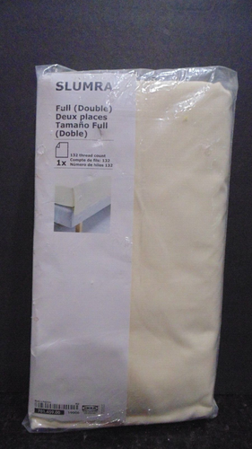 IKEA Slumra Full (Double) Flat Sheet NOS 2011 HTF Cream 132 Thread ...