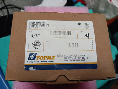 350 TOPAZ 3/8" DUPLEX CONNECTOR, NEW, ONE SCREW CLAMP TYPE, 24 pieces ...