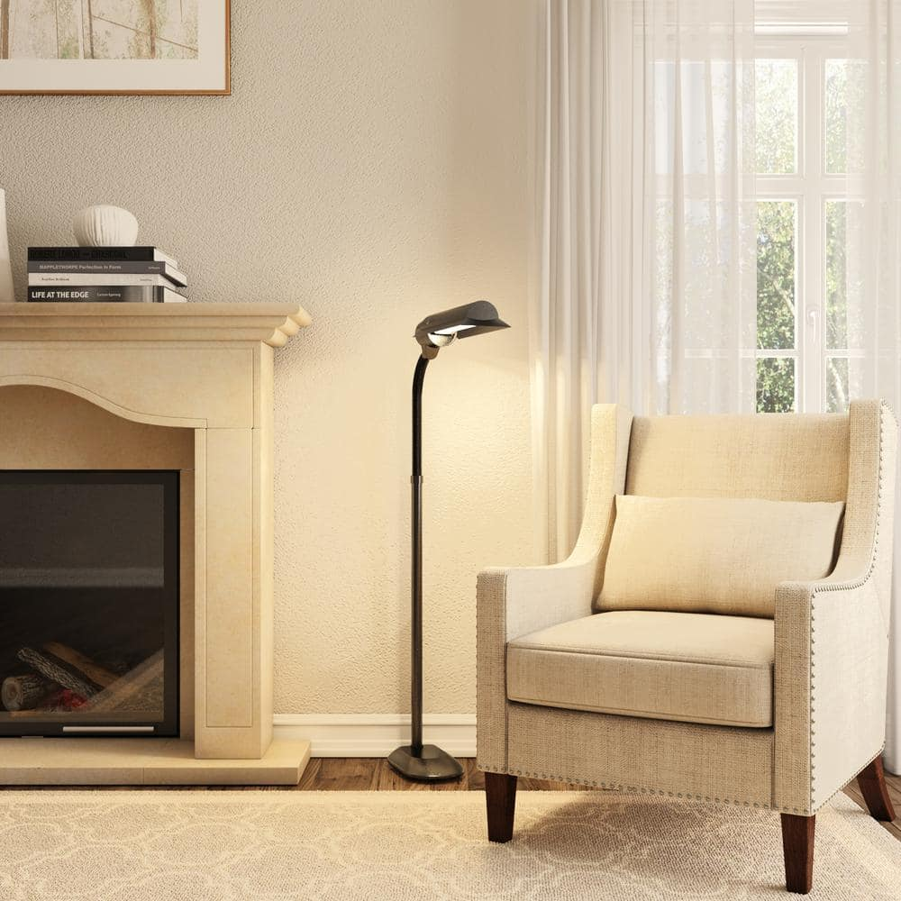 OttLite T81G5T Wing Shade VisionSaver 18-Watt Floor Lamp, Black | eBay