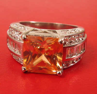 SPARKLY SILVER PLATED FLASHY CLASSY RHINESTONE WOMENS FASHION RING ...