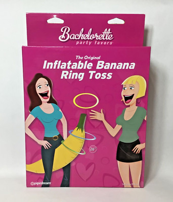 26" Inflatable Banana Ring Toss Game Bachelorette Bridal Party Pride w ...