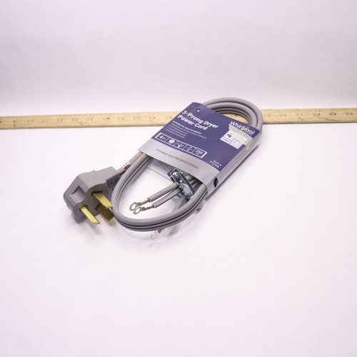 Whirlpool Power Cord For Electric Dryers Grey 3-Prong 30Amp 3ft PT220L ...