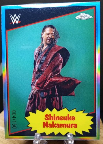 2025 TOPPS CHROME WWE SHINSUKE NAKAMURA 1985 TOPPS BLUE REFRACTOR # 004 ...