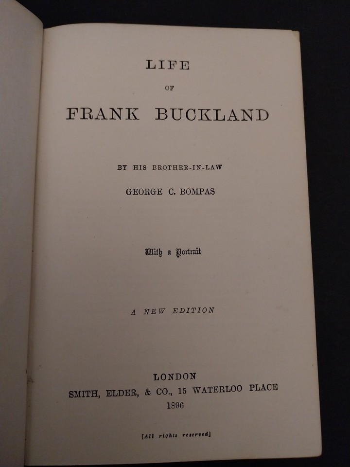 1896 Life of Frank Buckland By George C Bompas | eBay UK
