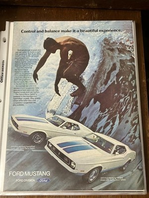 Vintage 1972 Magazine Print Ad FORD MUSTANG SPRINT Original Advertising ...