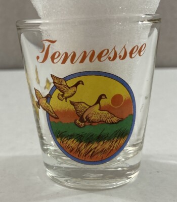 state of Tennessee shot glass ... wild ducks | eBay