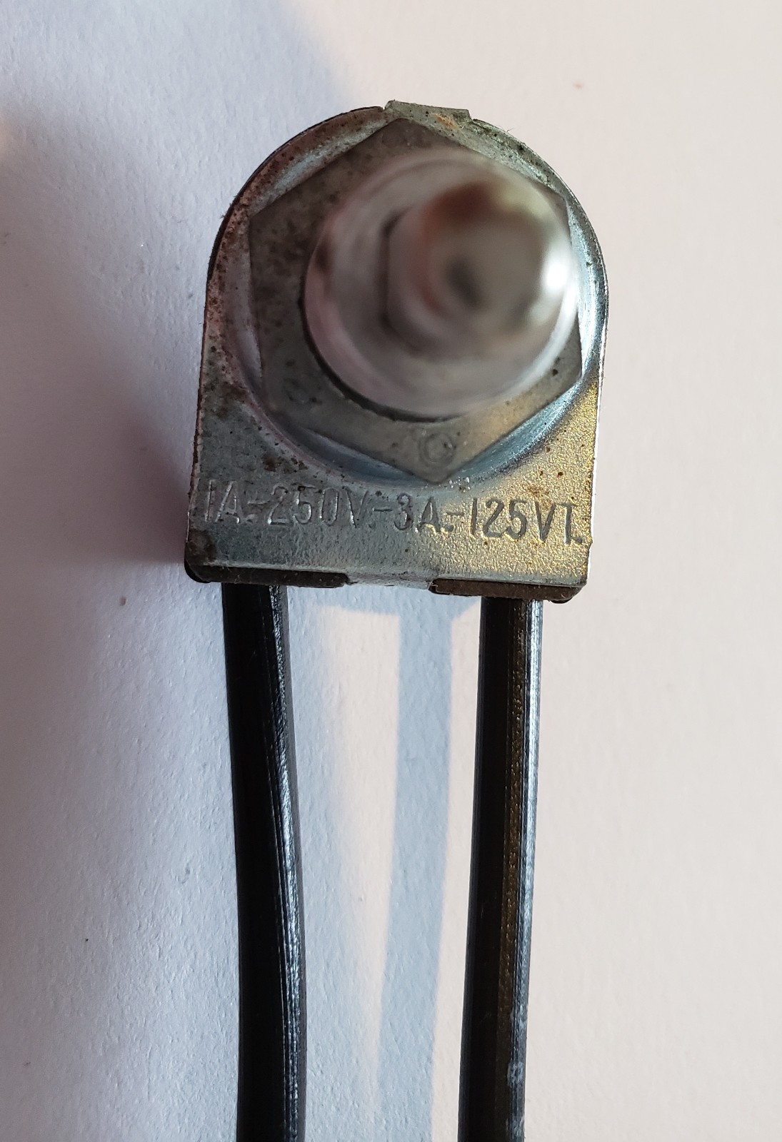 LEVITON PUSH BUTTON SWITCH ON/OFF METAL W/ LEAD 1A 250V RV MARINE ...