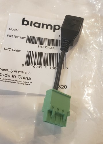 Biamp CCA 911.0907.900 Euroblock to Category Cable Adapter (TCM-XA only ...