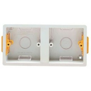 5x 35mm Flush Double 2x 1G Single Quick Fix Plasterboard Plastic Back ...