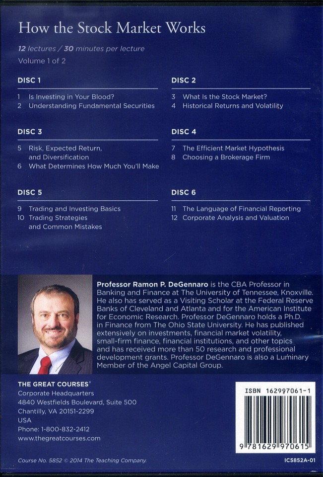 Great Courses How the Stock Market Works 6 CDs & Guidebook Used | eBay