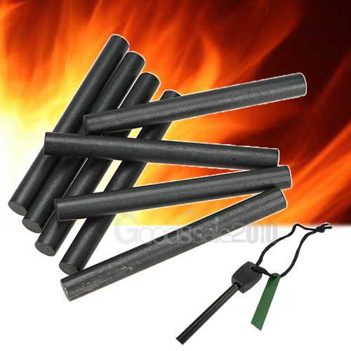 8Pcs Ferrocerium 5/16" Flint Fire Starter Magnesium Rod + Emergency ...