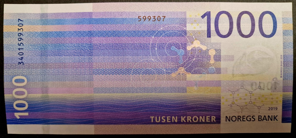 1000 Kroner Danish Currency On White. Bank Notes Of Kroner 1000, 500,