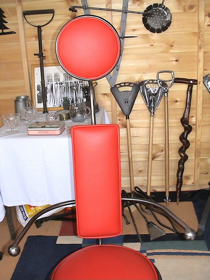 A one-off set of 8 iron and leather dining chairs, a bespoke commission ...