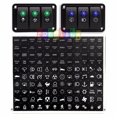 Rocker Switch Label Decal Circuit Panel Sticker Car Marine Boat Truck ...