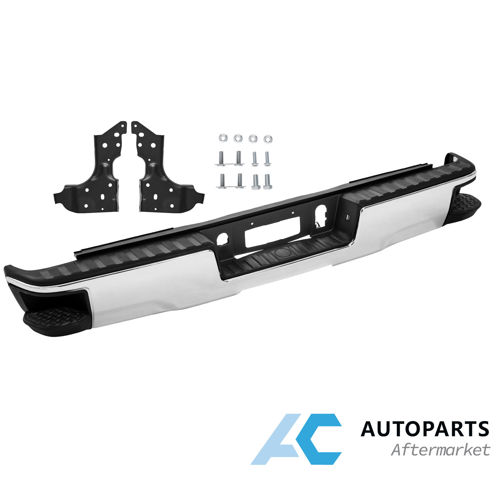Rear Bumper Step Bumper Chrome For 2014-2018 Chevy Silverado GMC Sierra ...
