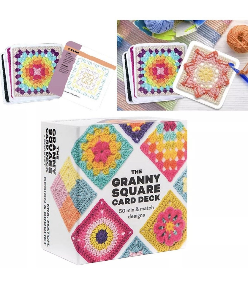 50Pcs Mix Matchs Designs The Granny Square Card Decks Crochet Kit ...