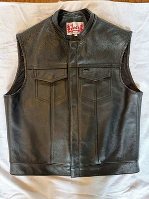 LIL JOES XL LEATHER SOA VEST WITH HIDDEN SNAPS BLACK COSMO LINER 2 ...