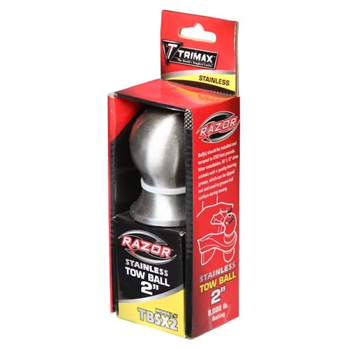 Trimax Razor Stainless 2" Single Tow Ball 8000 lb for PB SFP SX ALFM ...