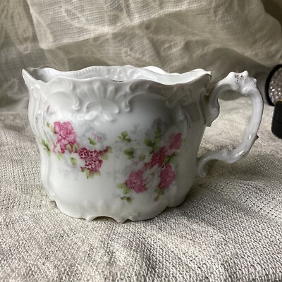 Antique RS Germany Shaving Scuttle Porcelain Mug Floral Pink Motif | eBay