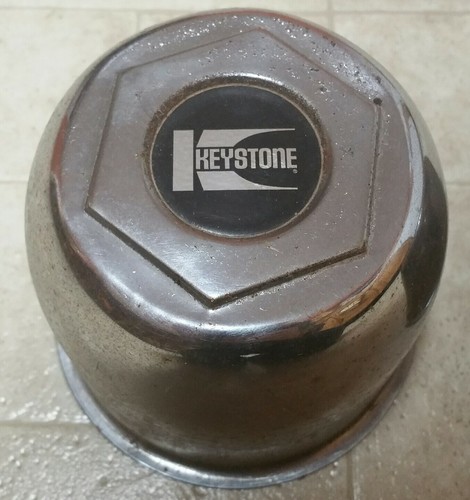 lot of 2 ~ Keystone Wheel Center Caps ~ aprx 4 inches tall / 4-3/4 inch ...