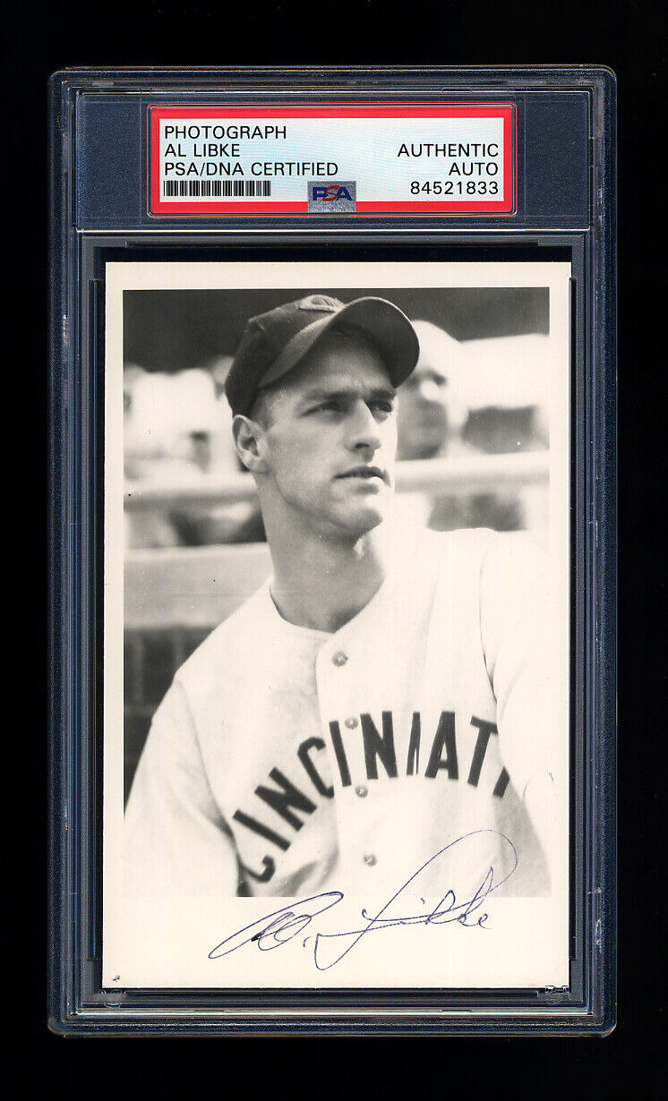 AL LIBKE SIGNED PHOTO PSA/DNA AUTOGRAPHED CINCINNATI REDS 1945-1946 ...