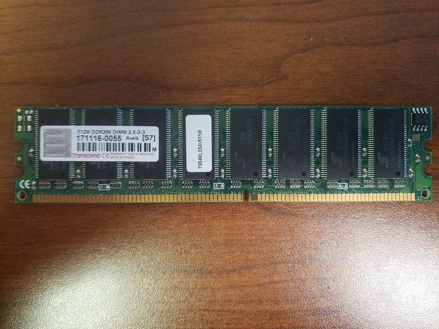 Transcend 512m Ddr266 DIMM 2.5-3-3 PC 2100 Memory RAM Modules for sale ...