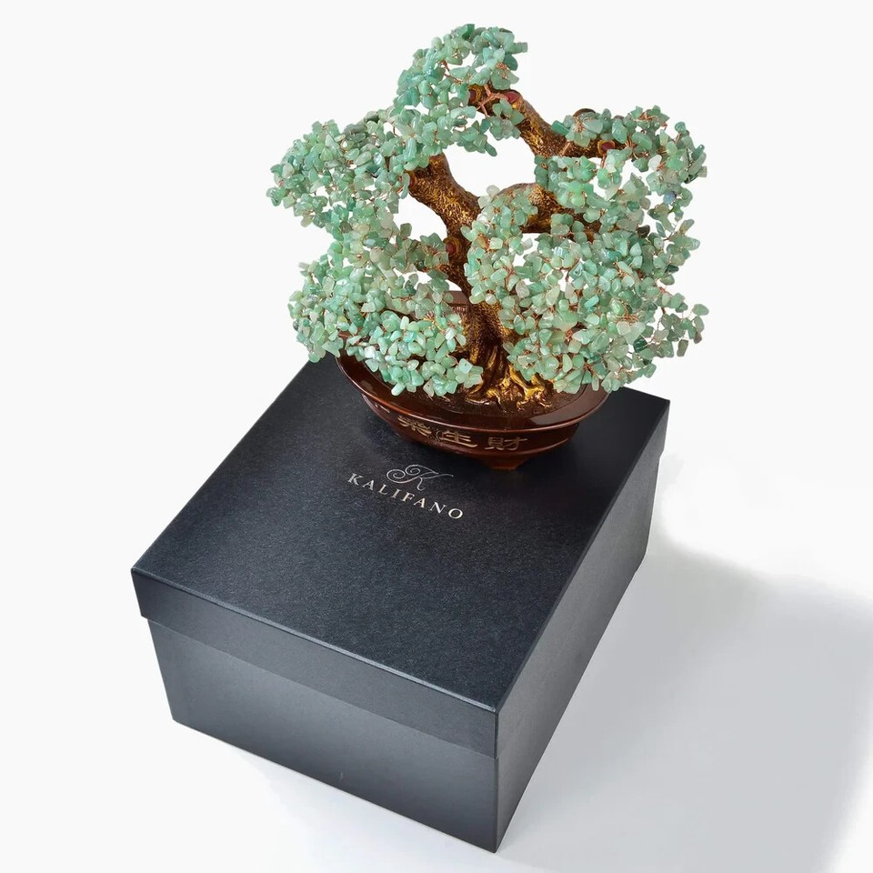 Kalifano Aventurine Bonsai Tree of Life with 1,251 Natural Gemstones ...