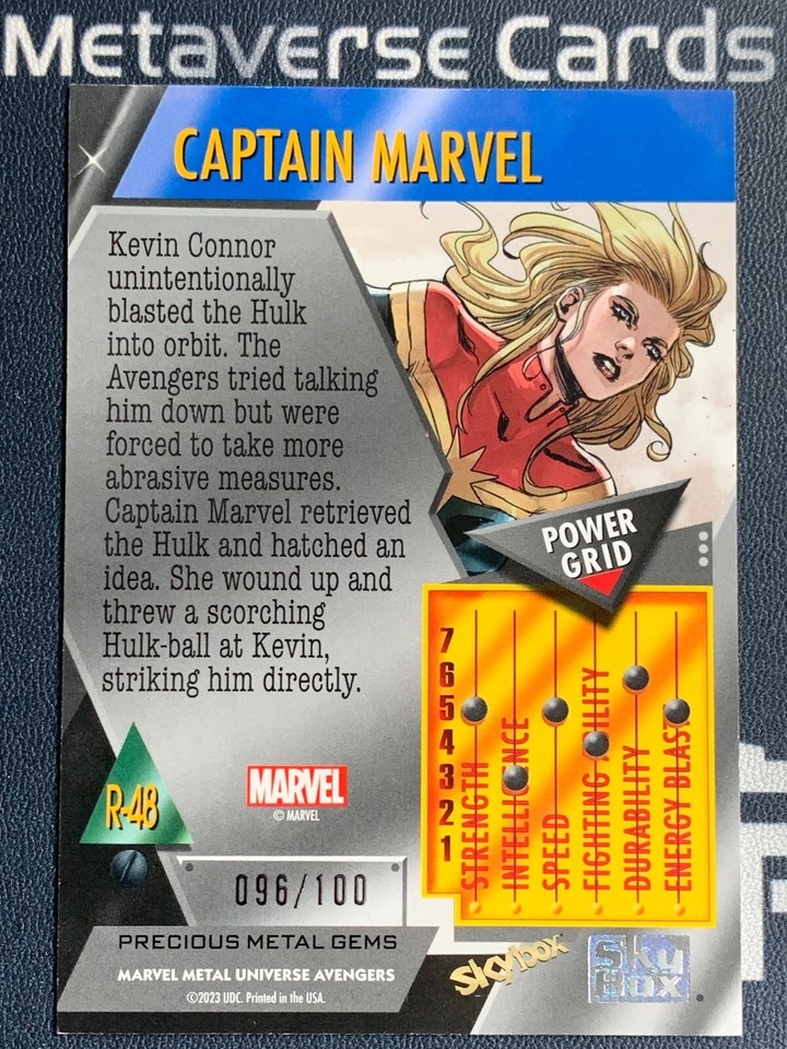 Marvel Metal Universe Avengers Retro Captain Marvel Precious Metal Gems ...
