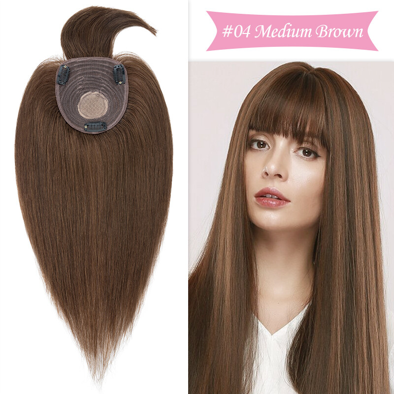 Clip in Remy 100% Human Hair Topper Toupee Women Hairpiece Wiglets 150% ...