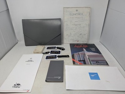 British Airways Concorde Memorabilia Lot – Cert, Bags, Miami Tags, More ...