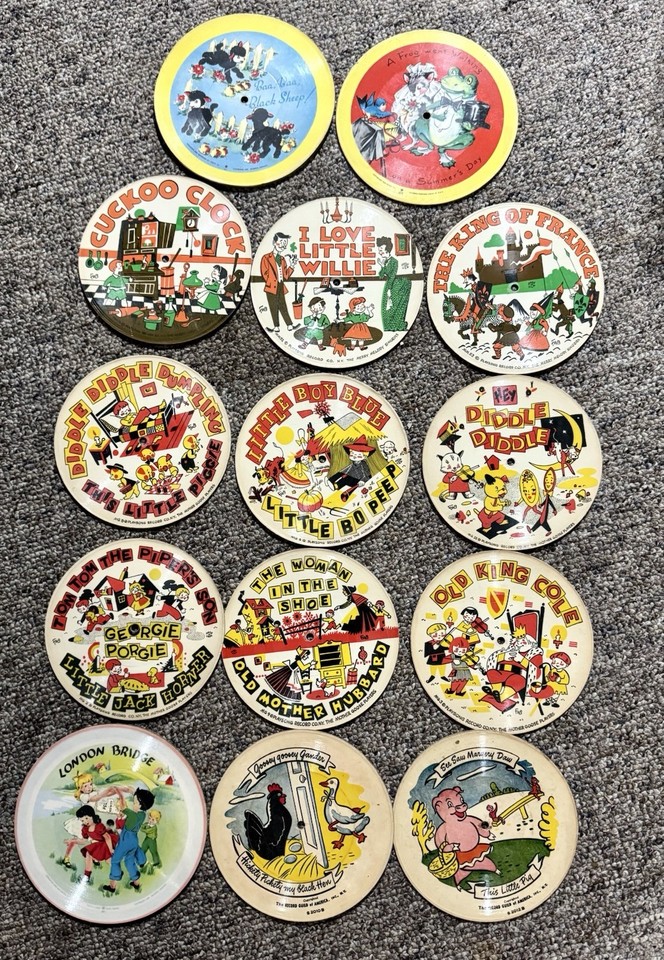 LOT OF 14 VINTAGE 7in CHILDREN'S PICTURE DISC PLAYSONG RECORD CO ...
