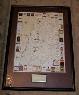Napa Valley Wine Trail Map NAPA VALLEY CALIFORNIA CA FRAME MAP WINE