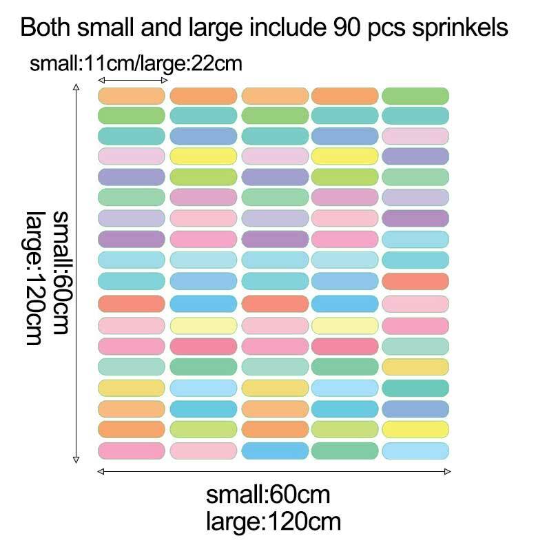 90 Pcs Pastel Rainbow Sprinkles Wall Decal Kids Nursery Stickers Baby ...