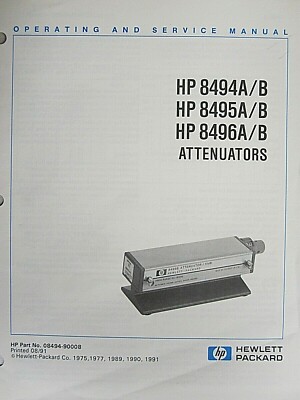 HP 8494A/B,8495A/B, 8496A/B Attenuators Operating and Service Manual ...