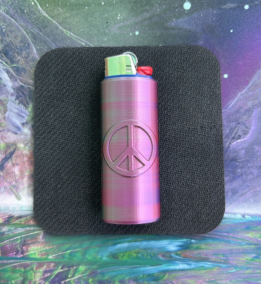 Peace Sign Bic Lighter Case/Peace Sign Sleeze/Fits Standard Bic Size/3d ...