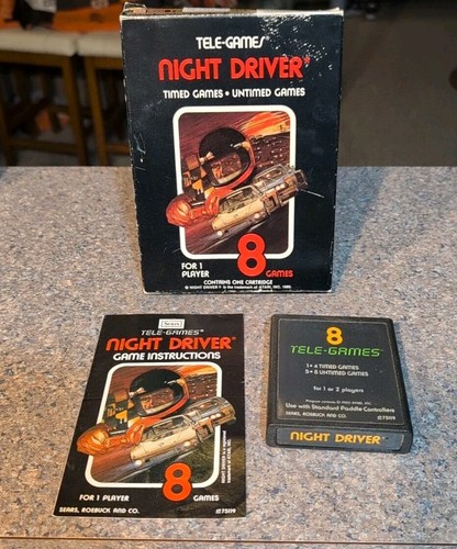 Atari 2600 7800+ Sears Telegames Night Driver Complete in Box CIB | eBay