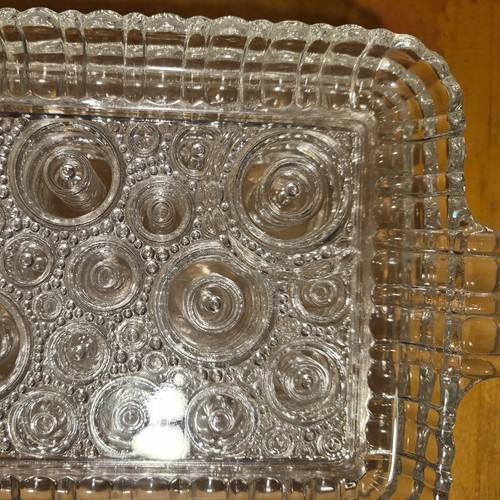 Vintage Clear Glass Bubble Circle Serving Snack Tray 11x6” Set Of 4 | eBay