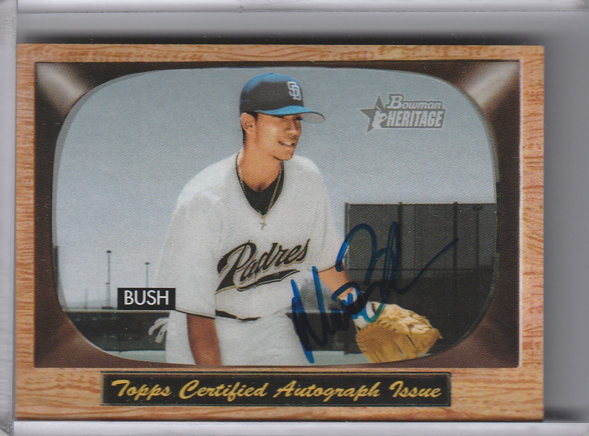 2004 BOWMAN HERITAGE #SGA-MB MATT BUSH AUTOGRAPH SAN DIEGO PADRES 0288 ...