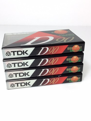 TDK D90 High Precision Type I 90 Mins Blank Cassette Tape Lot 4 Tapes ...