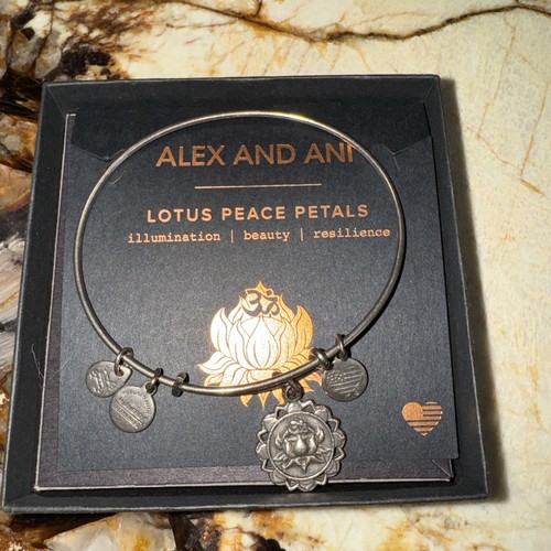 Alex and Ani Lotus Peace Petals IV Bangle Bracelet Rafaelian Silver ...