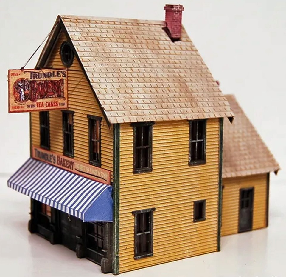 TRUNDLE'S BAKERY HO HOn3 Model Railroad Unpainted Laser-cut Wood Kit ...
