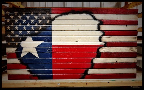 Antique Rustic Style Wooden Weathered American Texas flag farmhouse ...