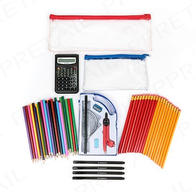 ASSORTED STATIONERY SET Exam/School/Office/University Pencil Case Maths ...