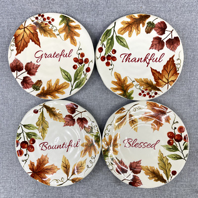 autumn thanksgiving appetizer plates grateful thankful bountiful ...