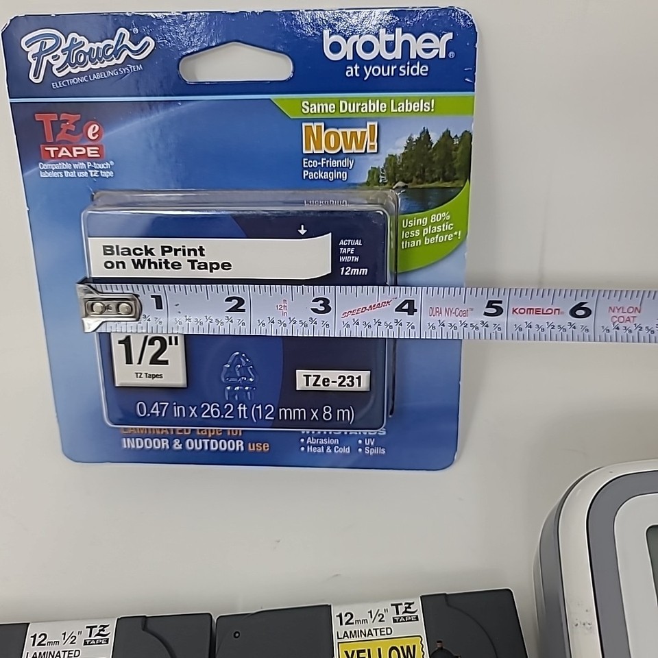 Brother P-Touch PT-H100 Hand Held Label Printer Maker TZe-231 Black On ...