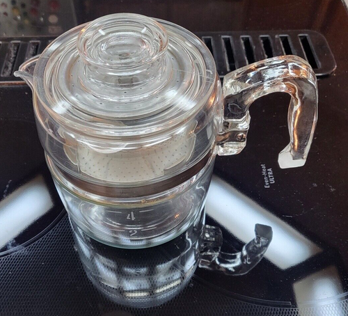 Vintage PYREX #7754-B Glass Stove Top Coffee Pot Percolator 4 Cup ...