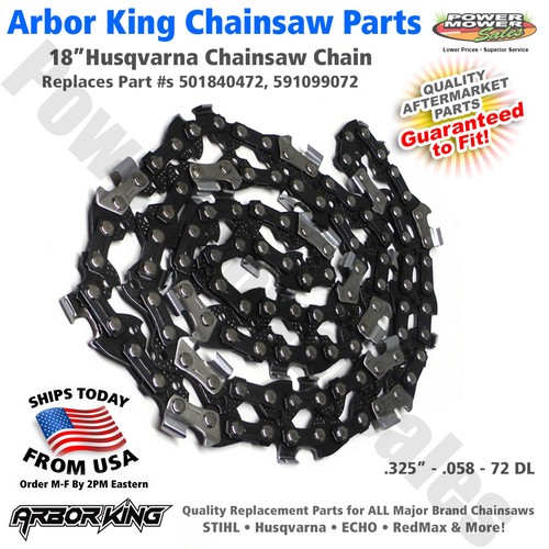 18” Chainsaw Chain .325 .058 72DL for Stihl Husqvarna 63PM55 501840472 ...