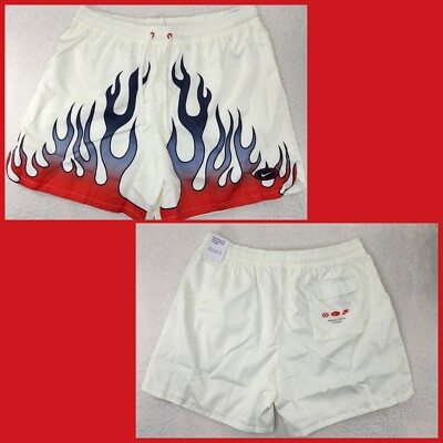 Nike Sportwear NSW Flames Fire Shorts White Red Black Men’s Size XLarge ...
