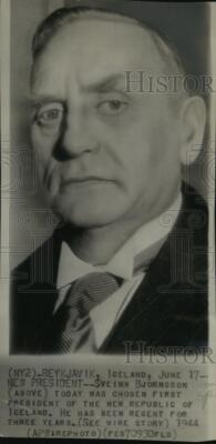 1944 Press Photo Iceland's First President, Sveinn Bjornsson, Reykjavik ...