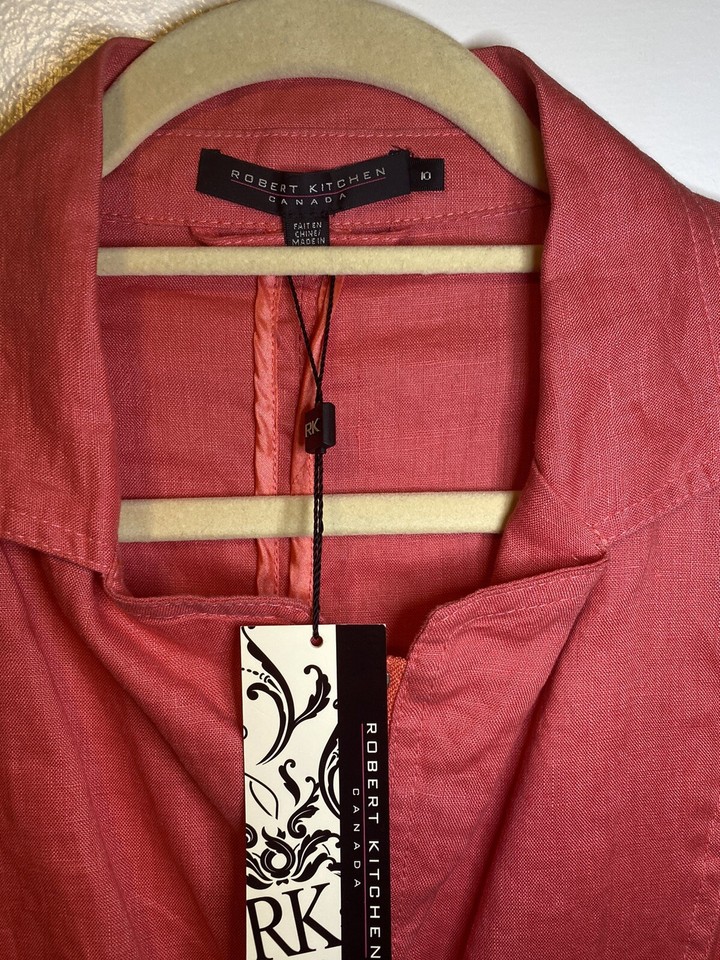 Robert Kitchen Canada womens coral zip jacket SZ 10 | eBay